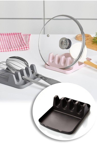 Homenıva Tencere Kapak Tutucu ve Kaşıklık - Tencere Kapağı Standı Kirli Kaşıklık Kepçe Altlığı Homenıva Tencere Kapak Tutucu ve Kaşıklık - Tencere Kapağı Standı Kirli Kaşıklık Kepçe Altlığı