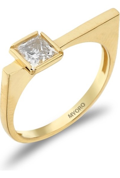 MYOROGOLD 14 Ayar Altın Fantezi Tektaş Yüzük MYOROGOLD 14 Ayar Altın Fantezi Tektaş Yüzük