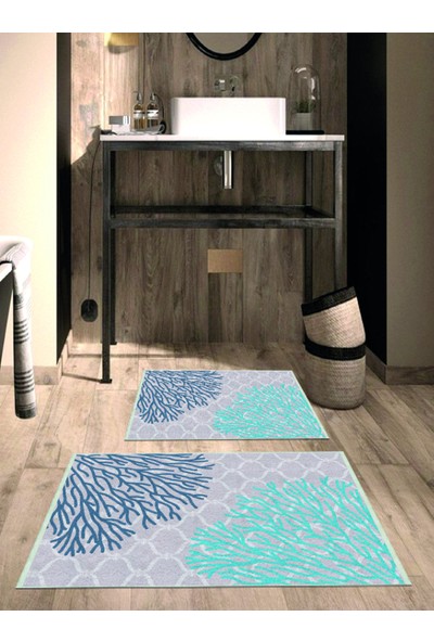 Sihirli Halı Kaydırmaz Bambu Kalite Taban Bej Rengi 2'li Banyo Paspas Takımı (60X100CM)-(40X60CM) Sihirli Halı Kaydırmaz Bambu Kalite Taban Bej Rengi 2'li Banyo Paspas Takımı (60X100CM)-(40X60CM)
