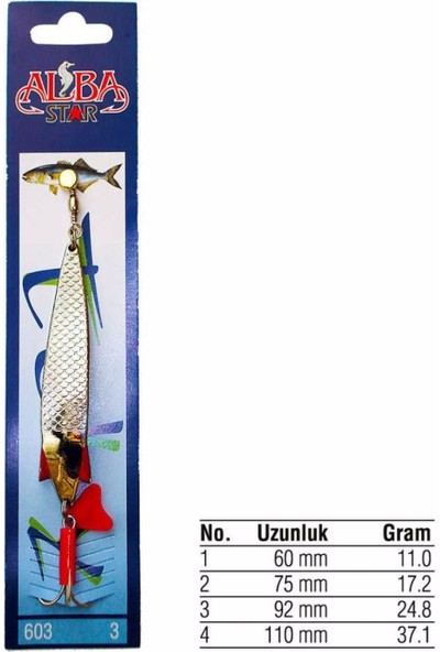 Albastar 603 Model Balıkçı Turna Olta Kaşığı Albastar 603 Model Balıkçı Turna Olta Kaşığı