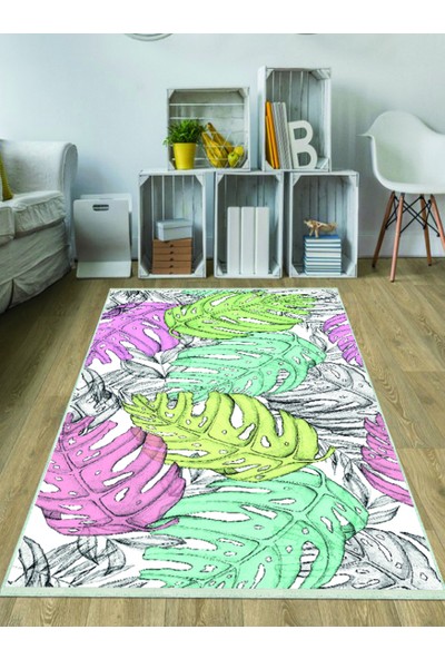 Sihirli Halı Özel Üretim Makinede Yıkanabilir Deri Taban Karışık Renkli Dijital Baskı Salon Halısı