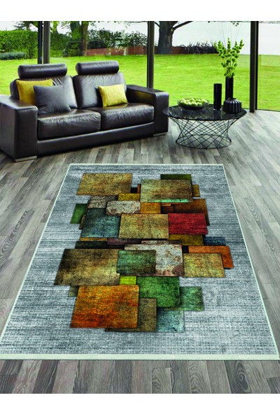 Sihirli Halı Özel Üretim Makinede Yıkanabilir Deri Taban Karışık Renkli Dijital Baskı Salon Halısı