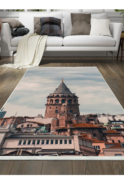 Sihirli Halı Özel Üretim Makinede Yıkanabilir Deri Taban Karışık Renkli Dijital Baskı Salon Halısı