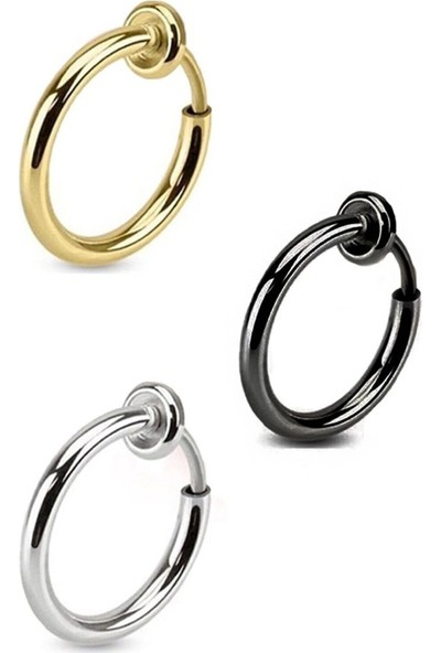 The Gifts 3 Adet Unisex Cerrahi Çelik Deliksiz Sıkıştırmalı Fake Piercing Küpe Set The Gifts 3 Adet Unisex Cerrahi Çelik Deliksiz Sıkıştırmalı Fake Piercing Küpe Set