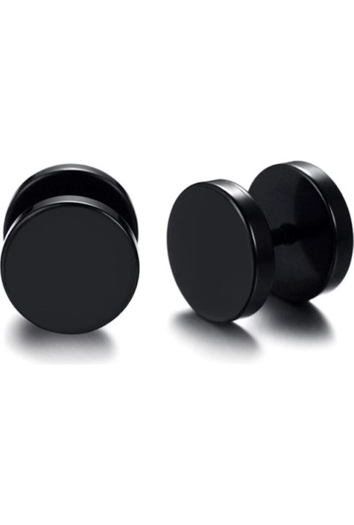 The Collection Unisex Siyah Küçük Dambıl Paslanmaz Çelik Erkek Küpe The Collection Unisex Siyah Küçük Dambıl Paslanmaz Çelik Erkek Küpe