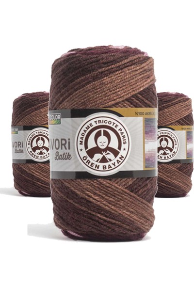 Ören Bayan 3 Adet Favori Batik El Örgü Ipliği 100 gr 906 Ören Bayan 3 Adet Favori Batik El Örgü Ipliği 100 gr 906
