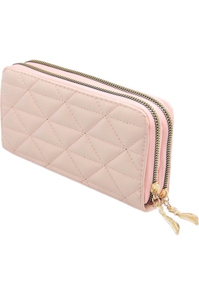 Just Polo Kapitone Dikiş Çift Fermuarlı Kadın Cüzdan PBU1987