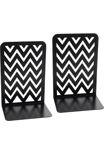 2 Adet Dekoratif Metal Bookend Yaratıcı Oymak Dalga Dergisi Tutucu Standı | Bookendends