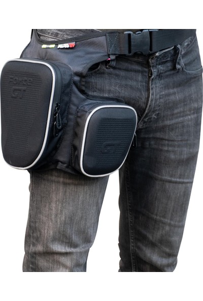 Forte Gt Soft Korumalı Motosiklet Bel Bacak Çantası Impertex Kabuk Kumaş Üçgen Motor Kurye Çanta Leg Bag