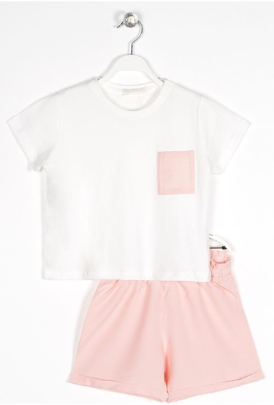 Zepkids Kız Çocuk Ön Cep Detaylı Şortlu Takım 6-9 Yaş