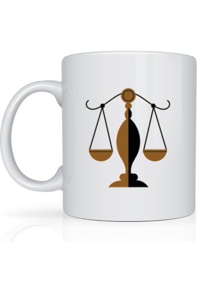 Edda Gift Terazi Burcu Baskılı Beyaz Kupa Bardak Edda Gift Terazi Burcu Baskılı Beyaz Kupa Bardak