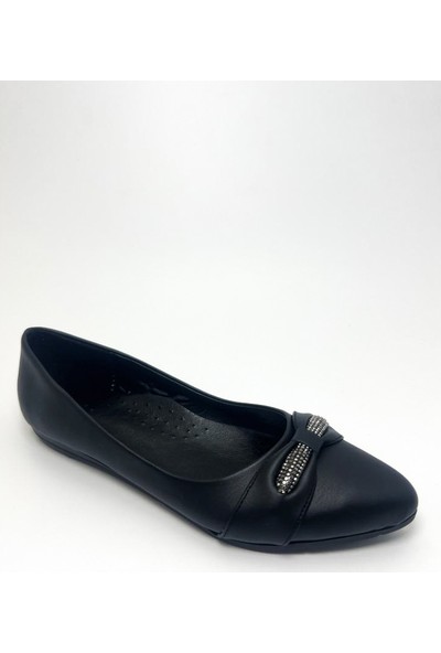 Bulut Ayakkabı Siyah Kadın Orta Taşlı Büyük Numara Babet - Siyah - 41 Bulut Ayakkabı Siyah Kadın Orta Taşlı Büyük Numara Babet - Siyah - 41