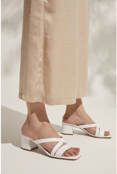 Ziya Ziya, Kadın Topuklu Terlik 121996 106 Beyaz