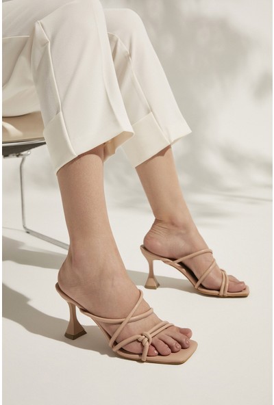 Ziya Ziya, Kadın Topuklu Terlik 121996 117 Nude