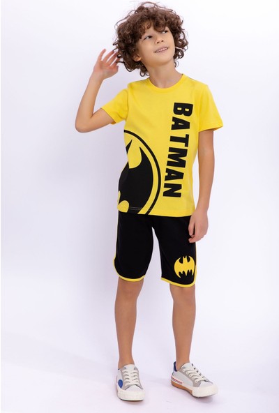 Çılgıntrend Batman Lisanslı Sarı Biye Detaylı Erkek Çocuk Bermuda Takım Çılgıntrend Batman Lisanslı Sarı Biye Detaylı Erkek Çocuk Bermuda Takım