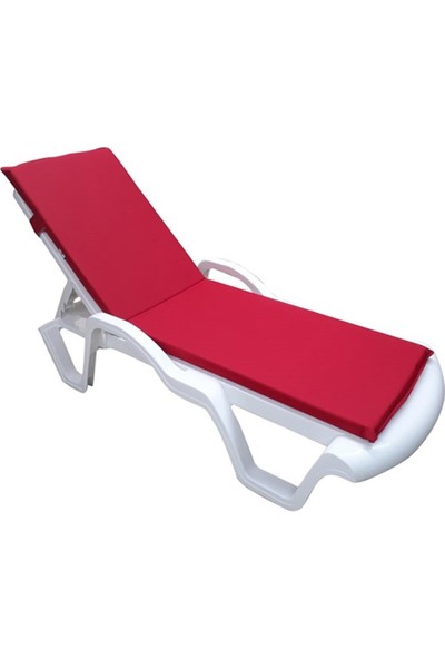 Şezlong Minderi Lüks Su Geçirmez Kumaş Fermuarlı Kırmızı