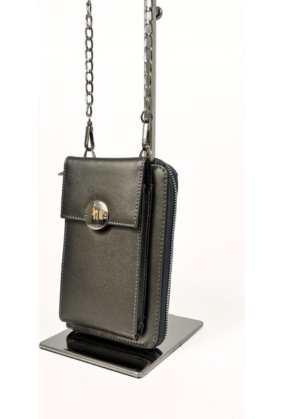 Bayana Antrasit Zincir Askılı Çanta Cüzdan Bayana Antrasit Zincir Askılı Çanta Cüzdan