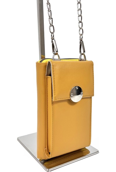 Bayana Sarı Zincir Askılı Çanta Cüzdan Bayana Sarı Zincir Askılı Çanta Cüzdan