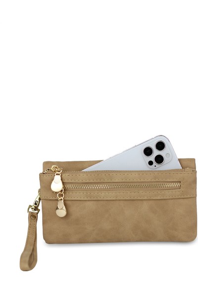 Bayana Vizon Nubuk Yumuşak Deri Kadın Cüzdanı