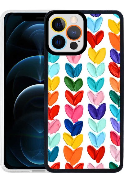 Apple iPhone 12 Pro Max Uyumlu Kamera Korumalı Kılıf Renkli Boyalı Desenli Kapak