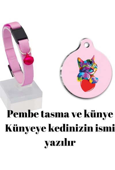 See Me Güvenlik Kilitli Zilli ve Ayarlanabilir Pembe Kedi Boyun Tasması 22-30 Cm+Gülümseyen Kedi Künyesi See Me Güvenlik Kilitli Zilli ve Ayarlanabilir Pembe Kedi Boyun Tasması 22-30 Cm+Gülümseyen Kedi Künyesi