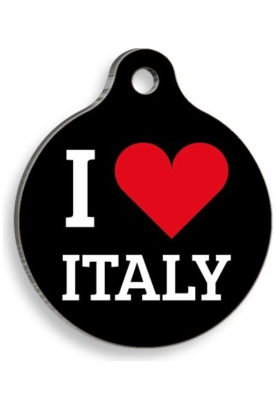 See Me I Love Italy Yuvarlak Kedi ve Köpek Künyesi