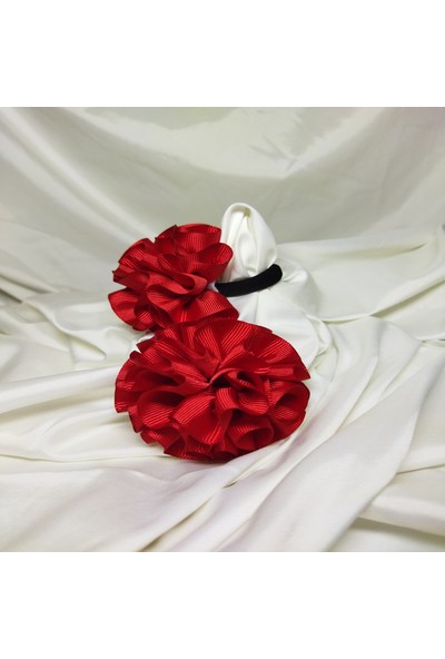 Jen Jewelry Kırmızı Fırfır Lastik Toka 2 Li Set