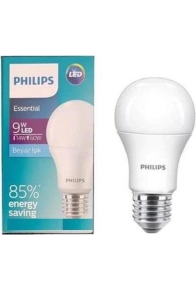 Philips Ess LED Ampül 9-60W E27 Normal Duy Beyaz