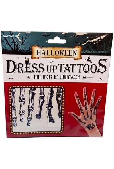 Halloween Geçici Dövme Kemik Parmak Model Halloween Geçici Dövme Kemik Parmak Model