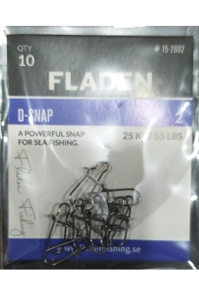 Fladen D-Snap- Rapala-Jig Klips- 2-1-0-00- Numara 00 Fladen D-Snap- Rapala-Jig Klips- 2-1-0-00- Numara 00