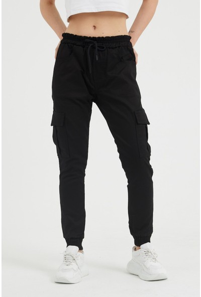 DCS Collection Dar Kesim Beli ve Paçası Lastikli Kargo Cep Pantolon DCSB2001S
