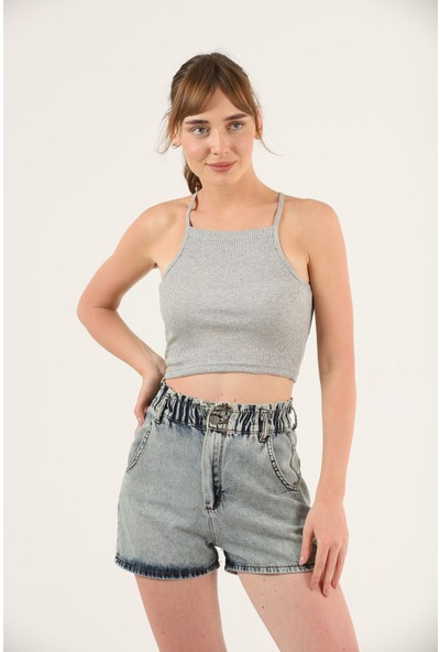 Trikon Kadın Giyim Ince Askılı Halter Yaka