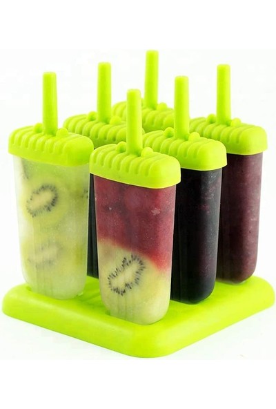 Fıy Dondurma Kalıbı Popsicle Kalıpları Seti Silikon Bpa Içermeyen Dökülmeyen Kapaklı Buz Lolly Kalıpları Yeniden Kullanılabilir (Yurt Dışından)