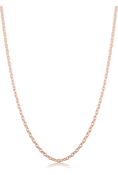 Encili Silver Kadın Gümüş Forse Zincir Rose Kaplama Hayalet Kolye Özel 1.1mm Mücevher Encili Silver Kadın Gümüş Forse Zincir Rose Kaplama Hayalet Kolye Özel 1.1mm Mücevher