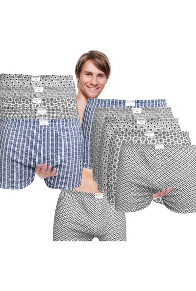 us.sport challenger Içgiyim 10'lu Emprime Boxer, Baksır, Penye Desenli, Mavi Yıldız us.sport challenger Içgiyim 10'lu Emprime Boxer, Baksır, Penye Desenli, Mavi Yıldız