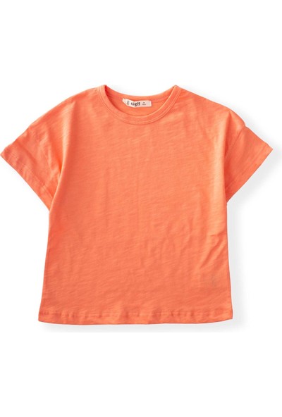 Cigit Düşük Omuz Basic T-Shirt 3-8 Yaş Oranj Cigit Düşük Omuz Basic T-Shirt 3-8 Yaş Oranj