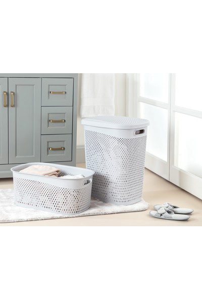 Bellamy 2'li Çamaşır Sepeti - Soft Gri