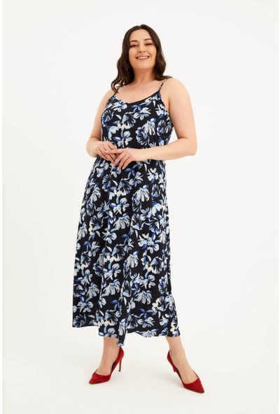 Myline Ip Askılı V Yaka Bağcıklı Elbise Myline Ip Askılı V Yaka Bağcıklı Elbise