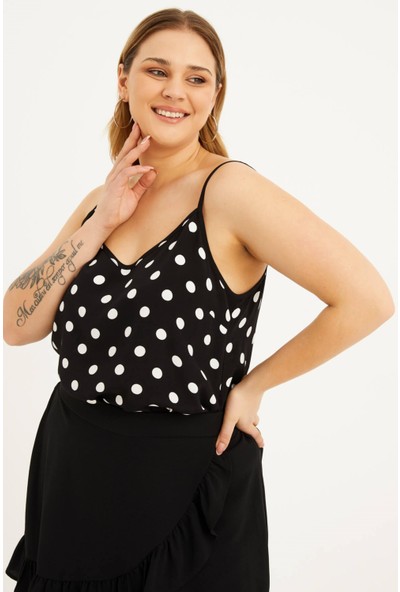 Myline Ip Askılı Puantiyeli Bluz