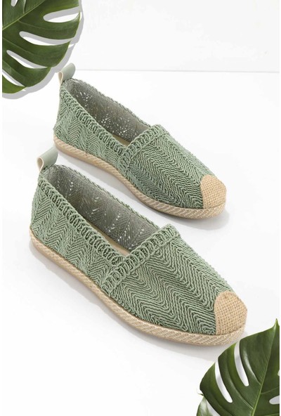 Bambi Su Yeşili Triko Kadın Espadril K01891300082