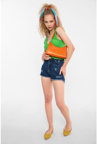 Saria Moda Fermuarlı Baget Çanta