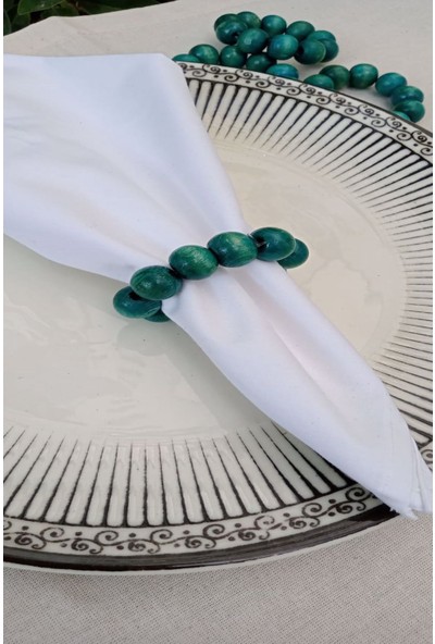 E-Sanat Evi Güldalı Serisi 6 Adet Vintage Renkli Ahşap Boncuk Peçete Yüzüğü