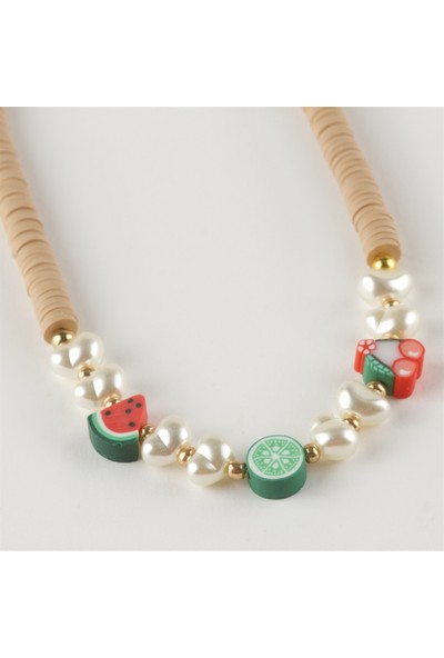 Strong Art Meyve Figürlü Inci Fimo Kolye
