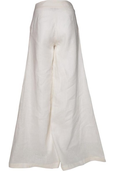 Kadın Beyaz Keten Pantolon