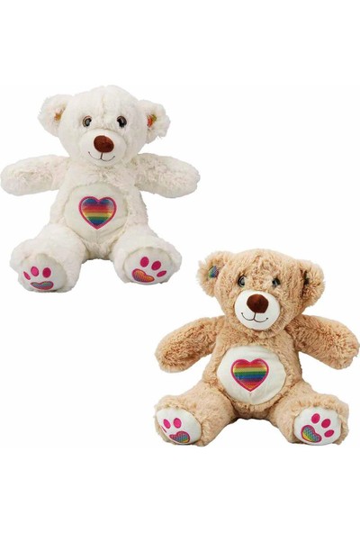 Sunman Gökkuşağı Kalpli Peluş Ayı 30 Cm. - 1 Adet Fiyatıdır