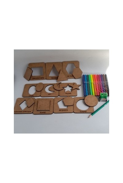 Ebrulisler Çocuklar Için Eğitici Ahşap Oyuncak Geometrik Şekiller Çizim El Sanatları Seti Ebrulisler Çocuklar Için Eğitici Ahşap Oyuncak Geometrik Şekiller Çizim El Sanatları Seti