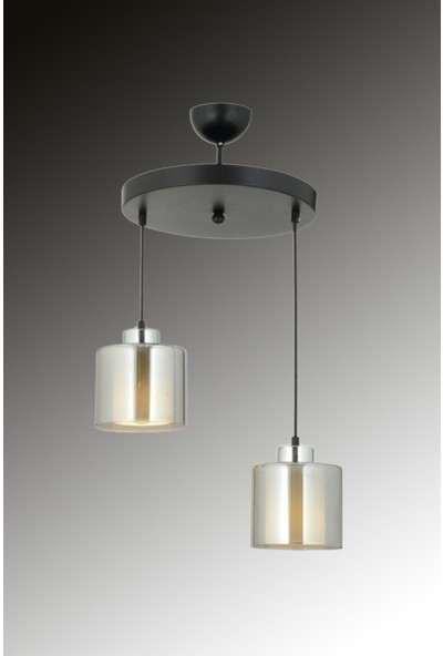 Esslight Ceren 2 Li Füme Mika Başlıklı Sarkıt Avize