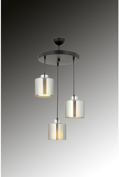 Esslight Ceren 3 Lü Füme Mika Başlıklı Sarkıt Avize