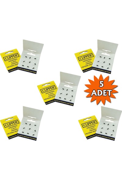 Clipper Çakmak Taşı 5 Paket 45 Adet Tüm Çakmaklar Için Uyumlu Clipper Çakmak Taşı 5 Paket 45 Adet Tüm Çakmaklar Için Uyumlu