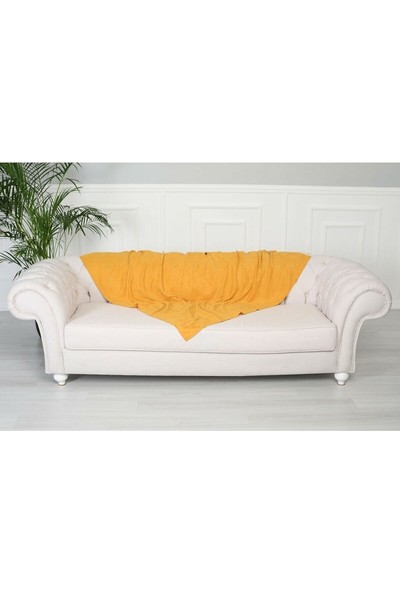 Moda Çizgi Koltuk Örtüsü Sarı